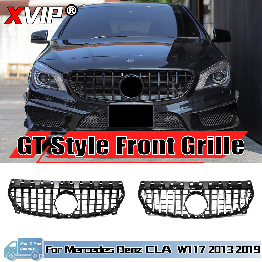 Chrome Silver GT Style Front Bumper Grille For Mercedes Benz CLA-Class ...