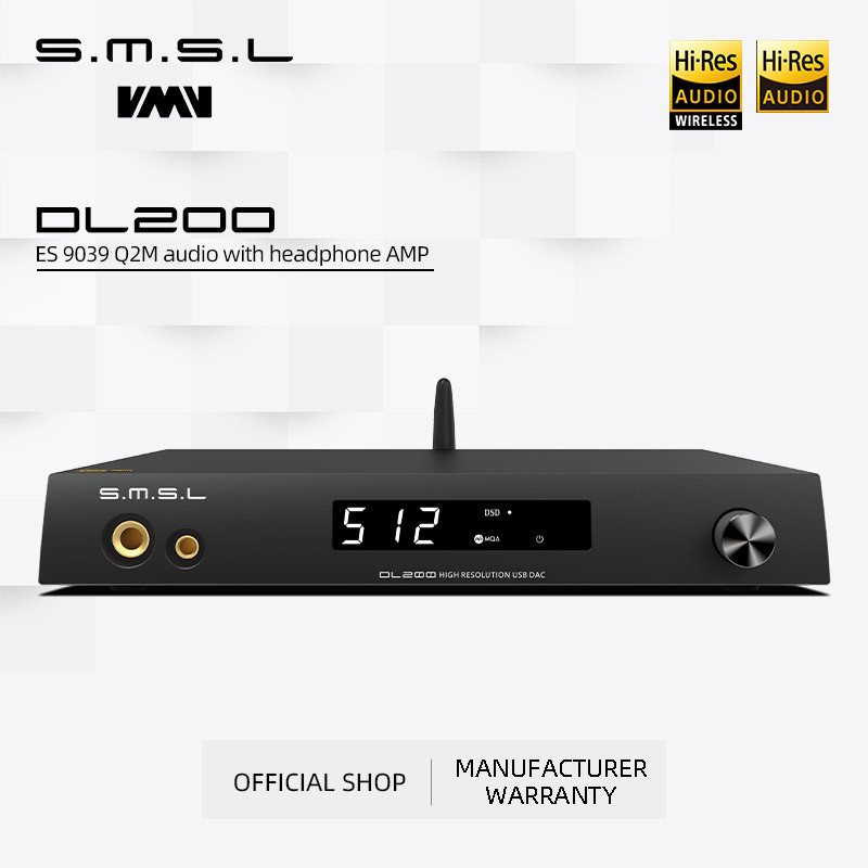 SMSL DL200 AUDIO DAC Headphone Amplifier MQA-CD ES9039Q2M True Balanced ...