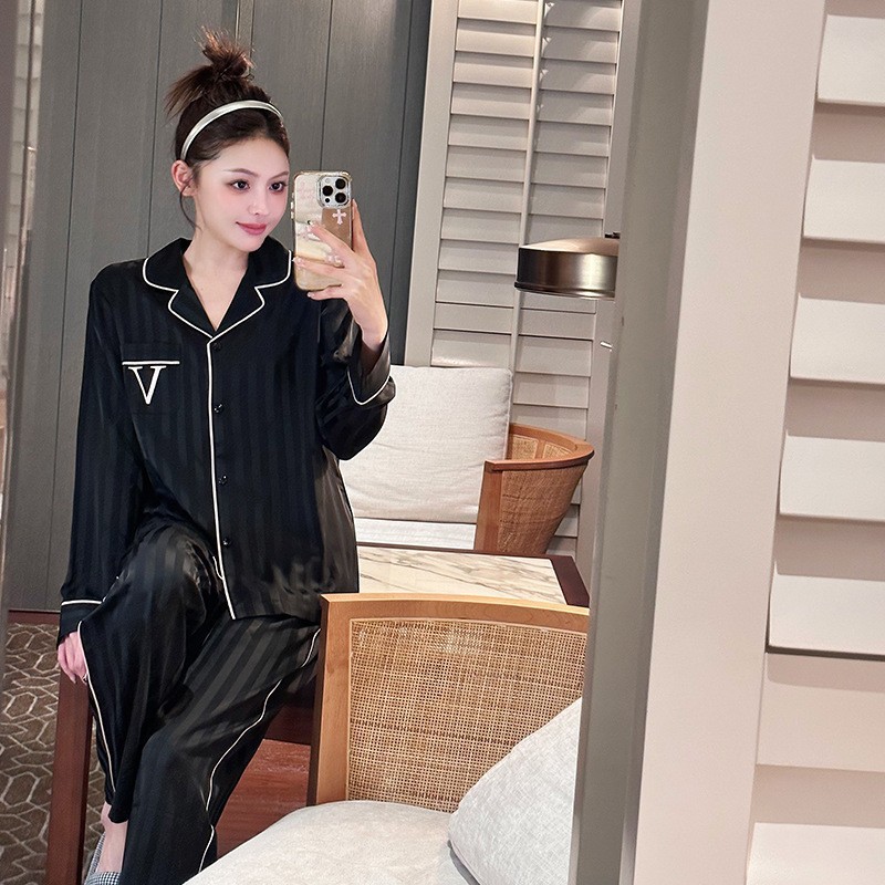 2024 Fashion Ladies Pajamas Long-Sleeved Trousers Suit Influencer Same ...