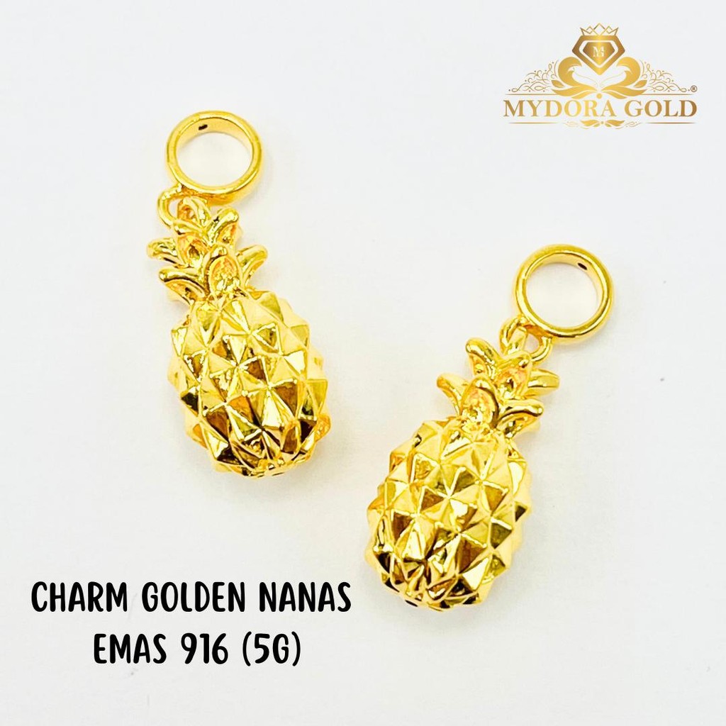 MYDORA Charm Golden Nanas (5G) l EMAS 916/22K | Shopee Malaysia