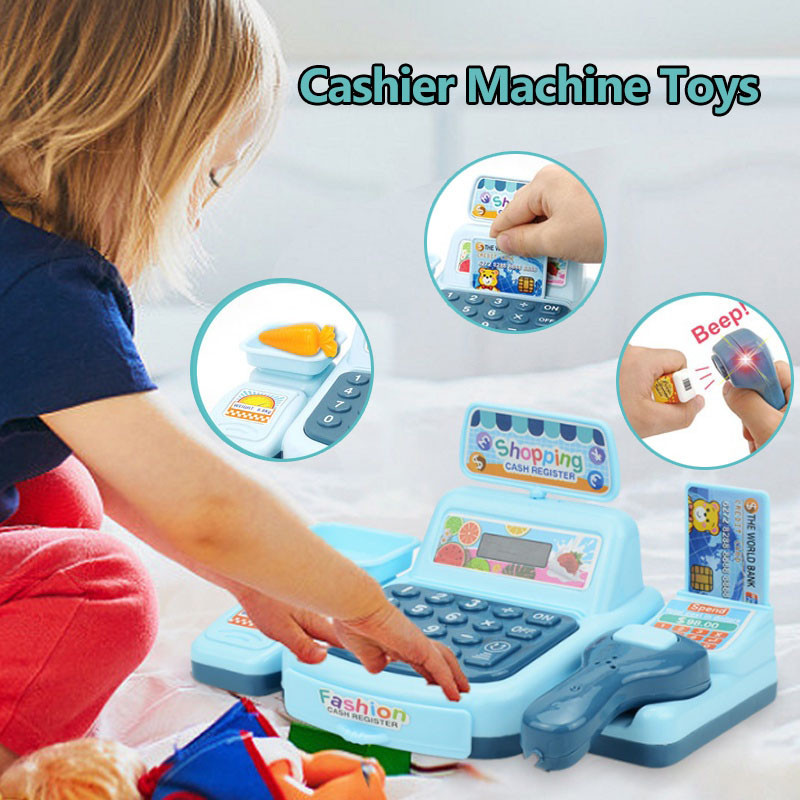 Cashier Machine Toys Baby Cash Simulated Scan Register Casher Children ...