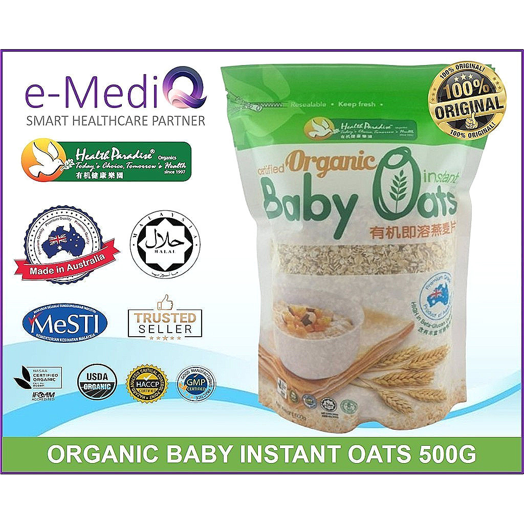 Health Paradise Organic Instant Baby Oats 500gm 100% Original & Halal ...