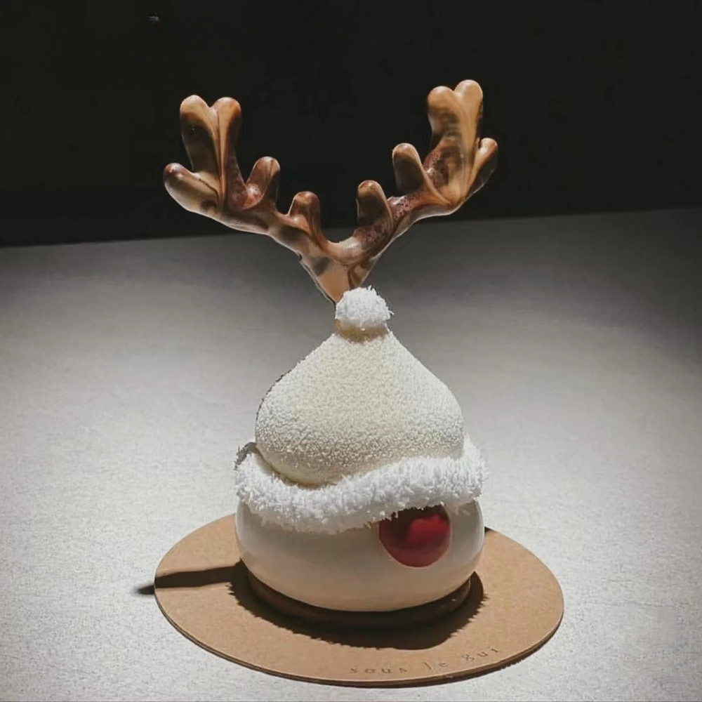 French Christmas Mousse Cake Mold Silicone Elk Bell Christmas Tree ...