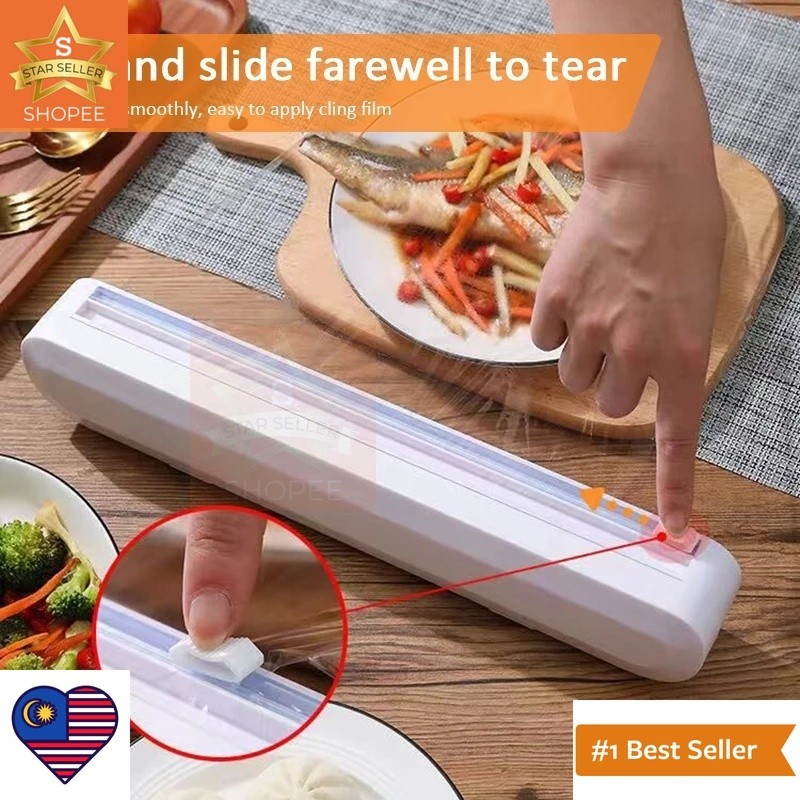 (MW)Cling Wrap Dispenser / Food Packaging Cling Film Cutting Box ...