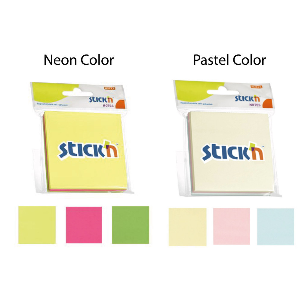 Hopax 3x3in Neon/Pastel Color Notes 3Cx50's | Shopee Malaysia