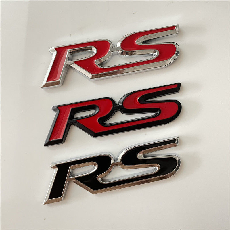 1 Piece Metal RS Logo Sticker Sports Version RS Body Badge Rear Trunk ...
