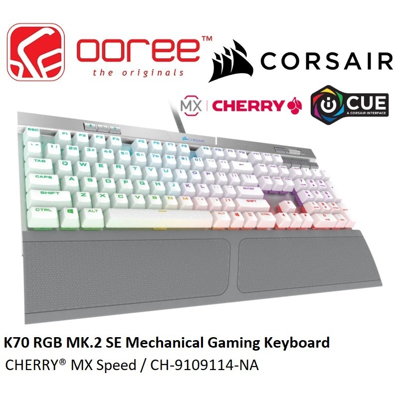 CORSAIR K70 RGB MK.2 SE MECHANICAL WIRED GAMING KEYBOARD - CHERRY MX SPEED ( CH-9109114-NA ) 104 ...