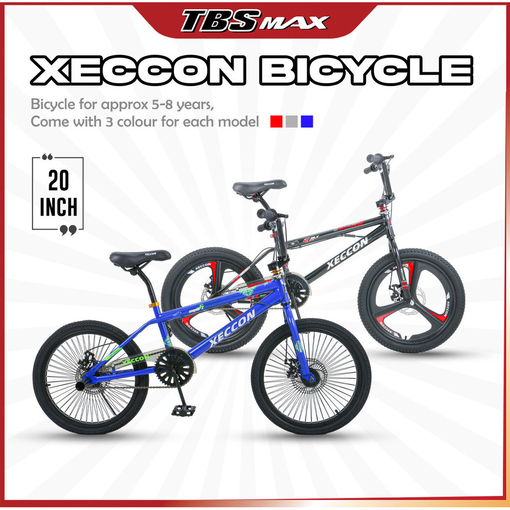 XECCON BMX Bicycle / 20" BMX Disc Brake / 20" Basikal Budak / Untuk Umur 5 -8 Tahun | Shopee ...