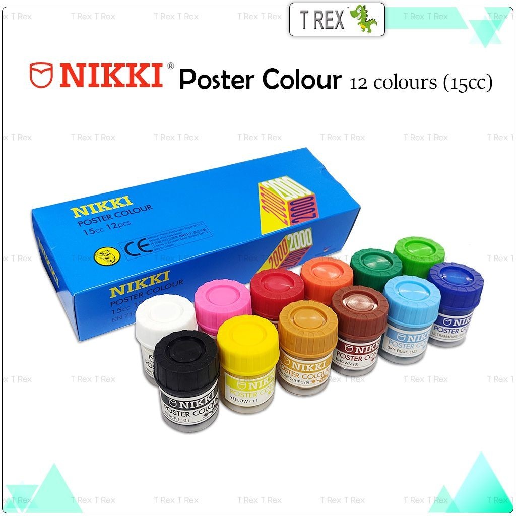 Nikki Poster Color - 12 Colours 15cc / Poster Colour / Painting Poster ...