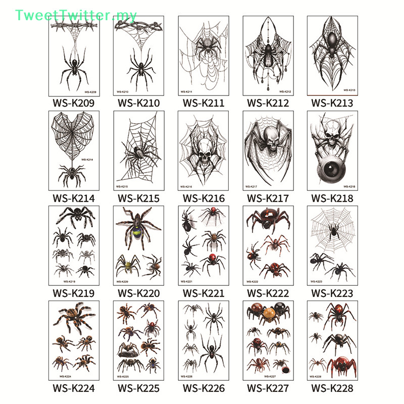 TweetTwitter 2 Sheets Halloween Holiday Face Makeup and Terror Spider ...
