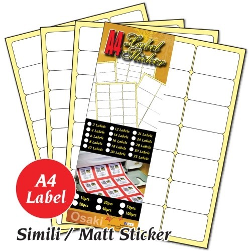 A4 Label Sticker | A4 Die Cut Blank Sticker | A4 White Sticker ...