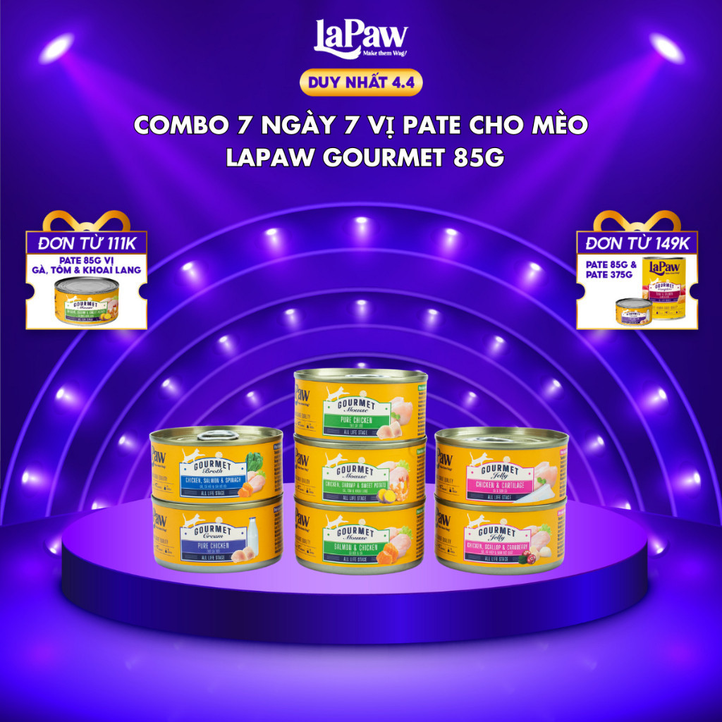 Lapaw Gourrmet Pate Box Of 7 Days 7 Flavors (85g x 7 Cans) | Shopee ...