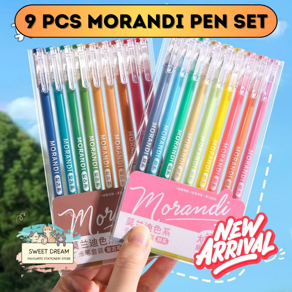 9 Pieces Complete Morandi Set Color Gel Pens For Drawing Coloring ...