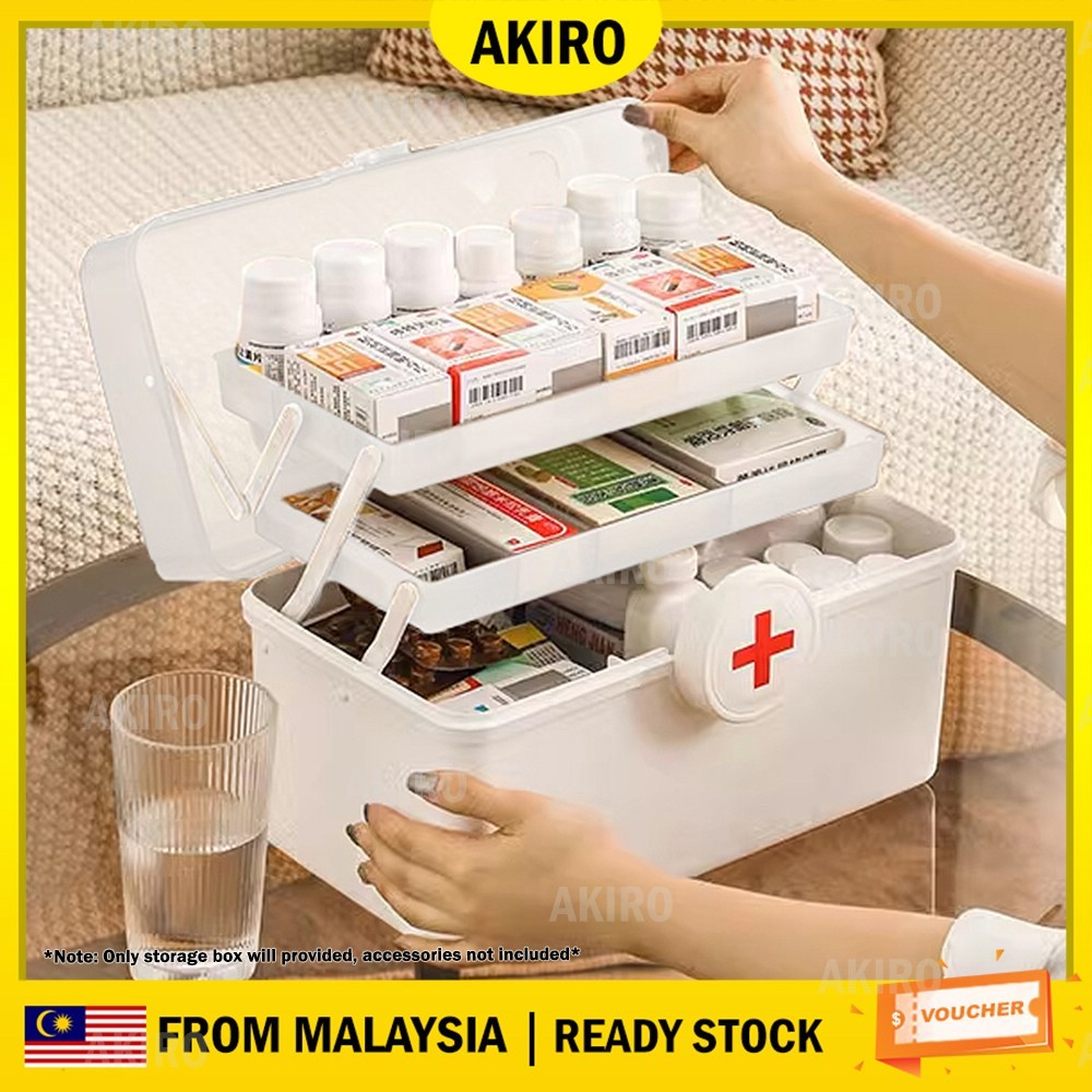 AKIRO 3 Tier Multi-Layer Medical Box First Aid Storage Box Portable ...