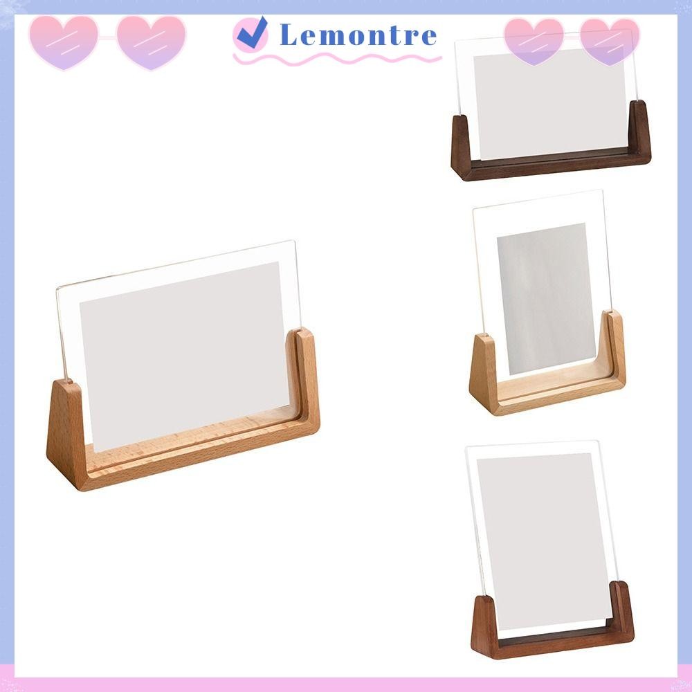 LEMONTRE Photo Frame, Acrylic Transparent Wood Pictures Frame, U Shape ...