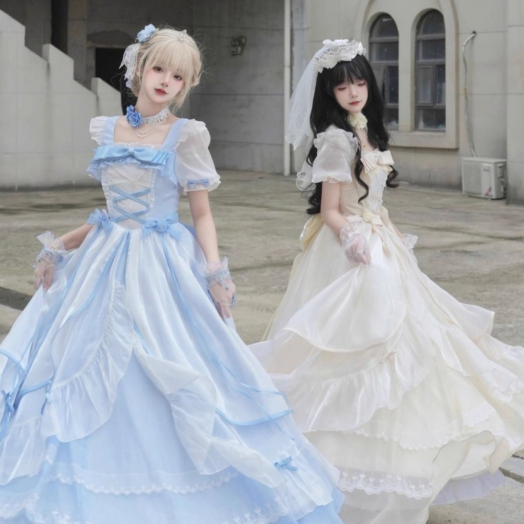 Woohu Big Skirt lolita Flight Diary Flower Wedding Adult Dress Princess ...