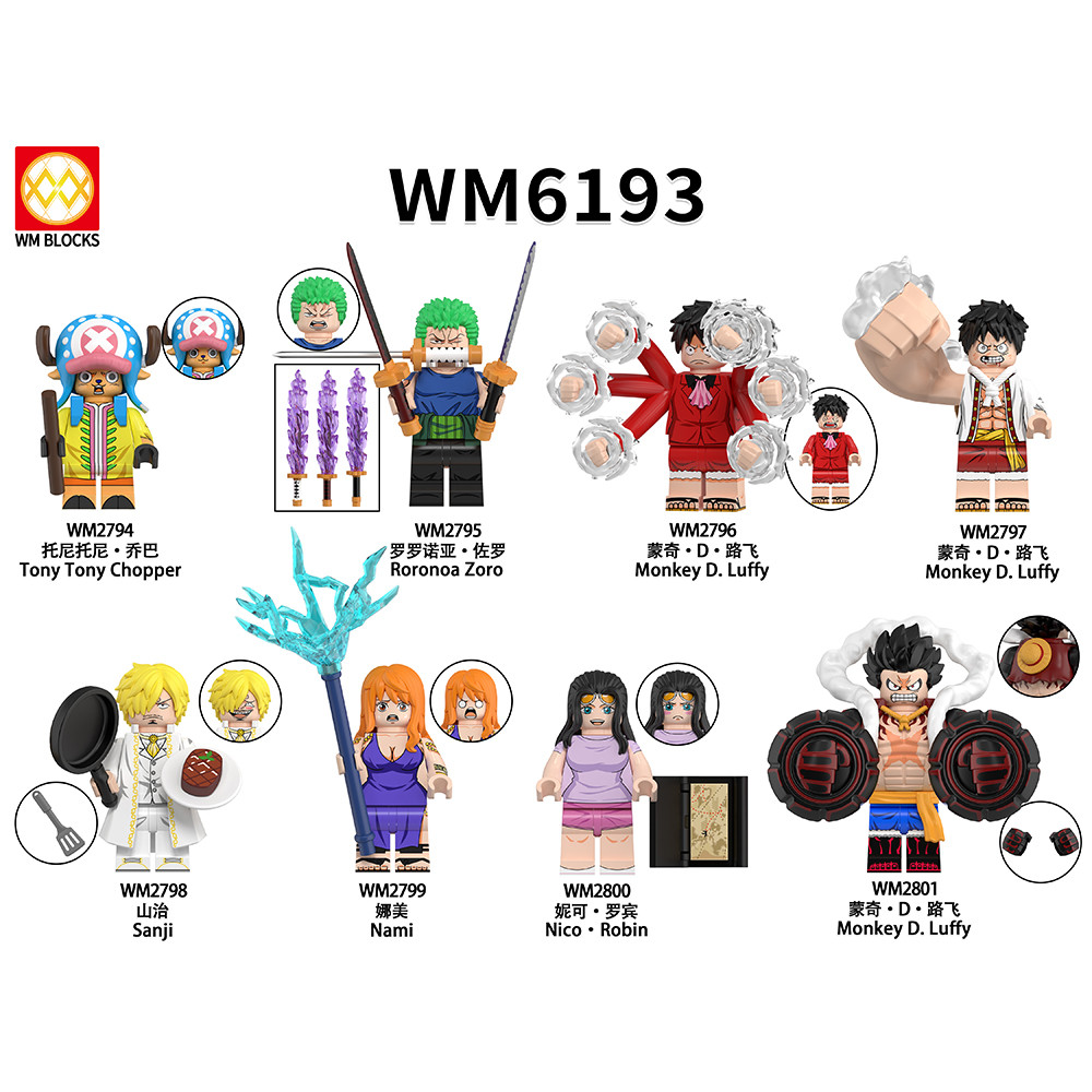 Luffy Figures One Piece Building Blocks Chopper Toy Zoro Sanji ...