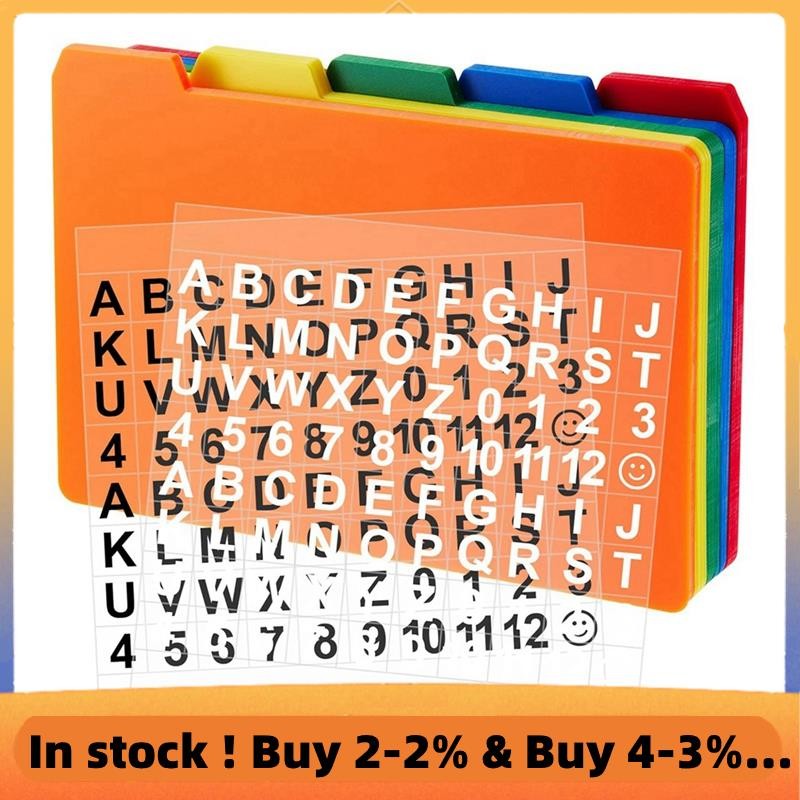 50 PCS Index Card Guide Set Kit Alphabet Sticker Index Card Dividers ...