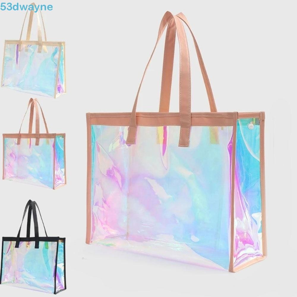 DWAYNE Jelly Bag, Large Capacity Transparent PVC Beach Bag, Portable ...
