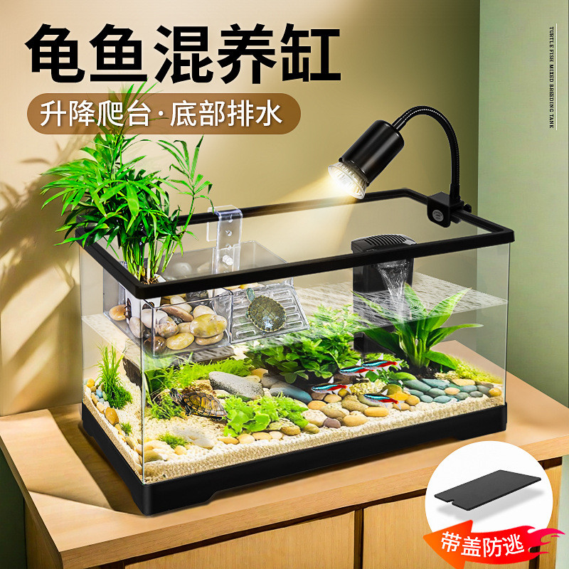 Turtle Tank with Drying Platform Climbing Platform Ecological Acrylic ...