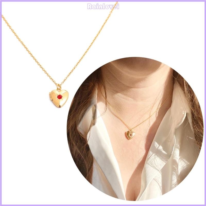 RAINL Unique Heart Photo Locket Metallic Birthstone Heart Locket ...