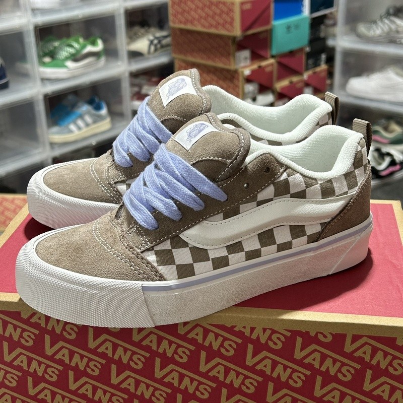 Vans Knu Skool Light Brown Lavender Checkerboard Bread Shoe ...