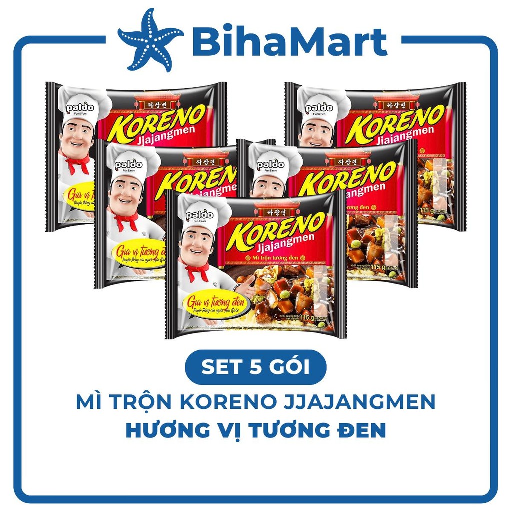 [SET5PACK]- Paldo - Koreno Jjajangmen black bean noodles, Koreno ...