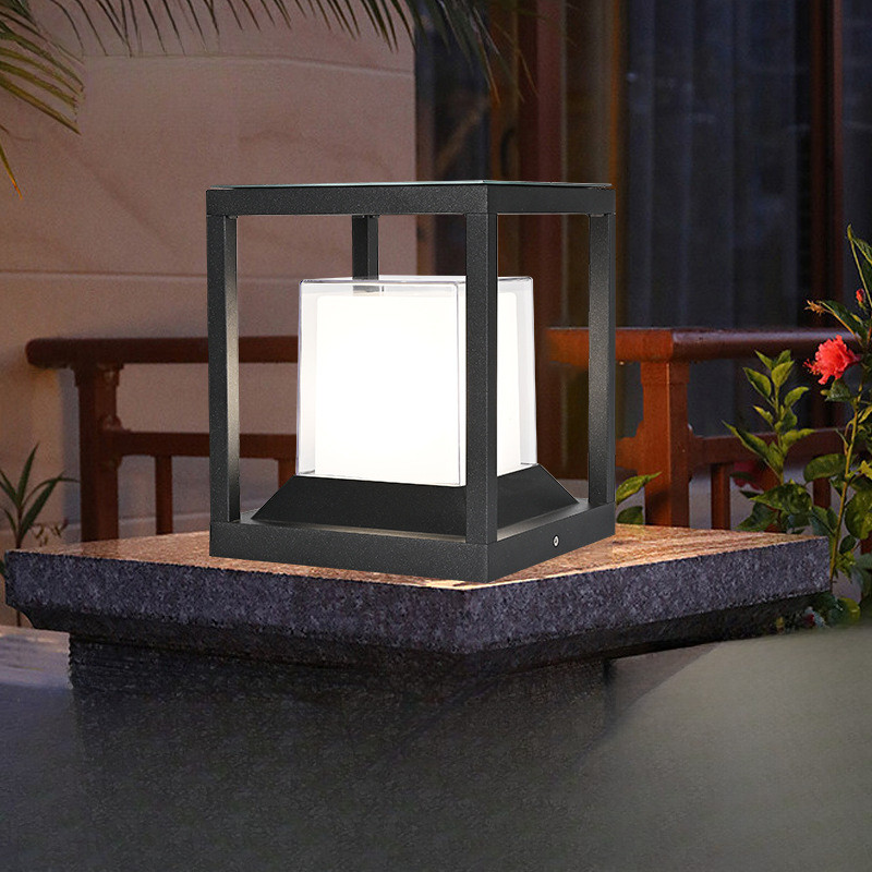 Solar Square Ladder Post Headlight Outdoor Waterproof Square Long ...