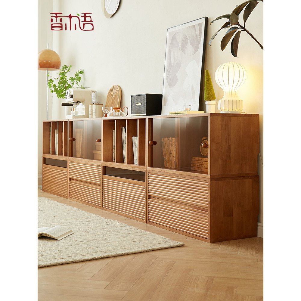 Kabinet Modular Kayu Pepejal Kabinet TV Rak Buku Kabinet Rendah Kabinet ...