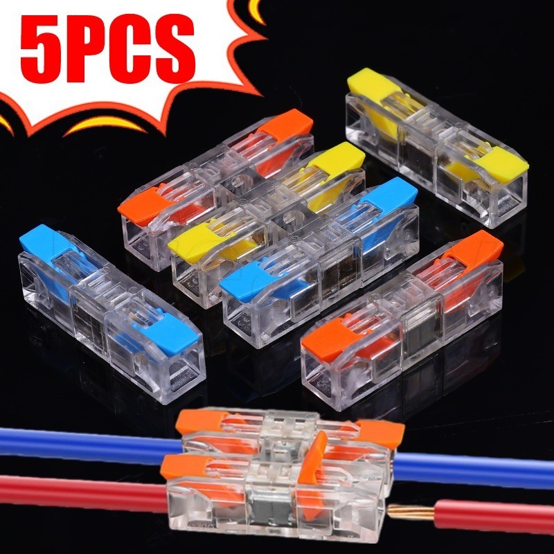 5 1pcs Quick Wiring Terminal Push In Spring Splicing Butt Electrical Wire Junction Box