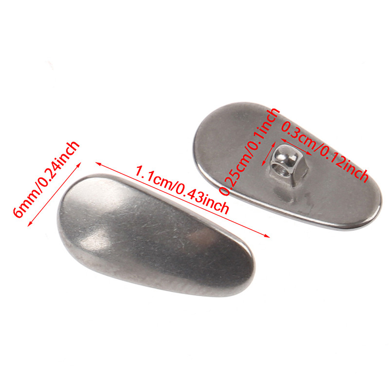 [ndr] 1pair Nose Pads Titanium Teardrop Screw-in for Eyeglass anti Slip ...