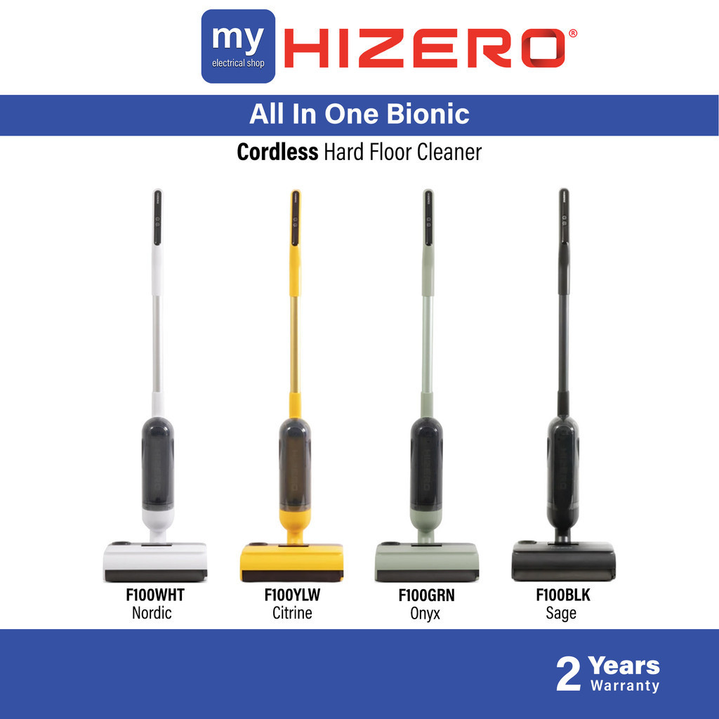 Hizero Bionic Cordless Hard Floor Cleaner F100WHT F100YLW F100GRN ...