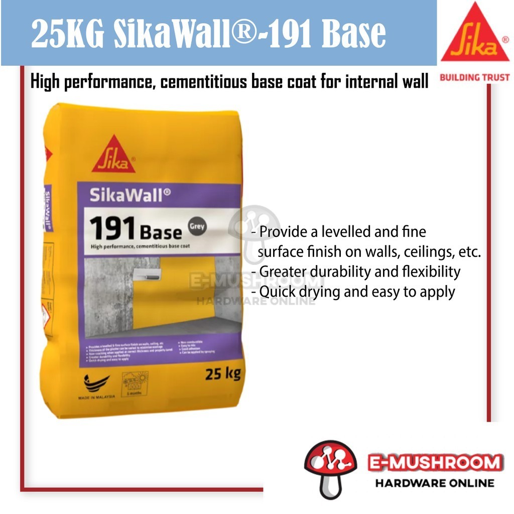 25kg Sikawall 191 White Base Skim Coat (Kasar) | Shopee Malaysia