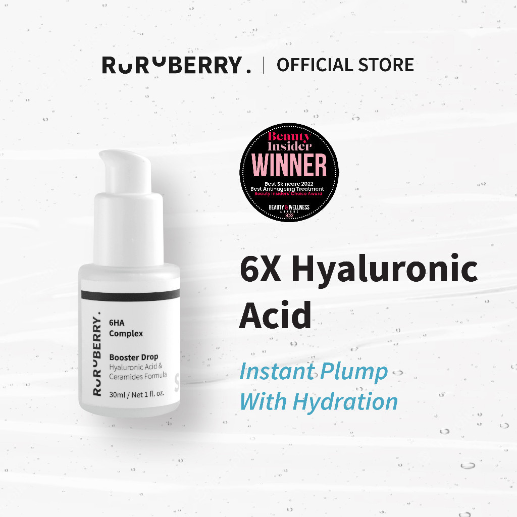 Ruruberry 6HA Complex (30ml) | Hydrating Serum with 5 Types Hyaluronic ...