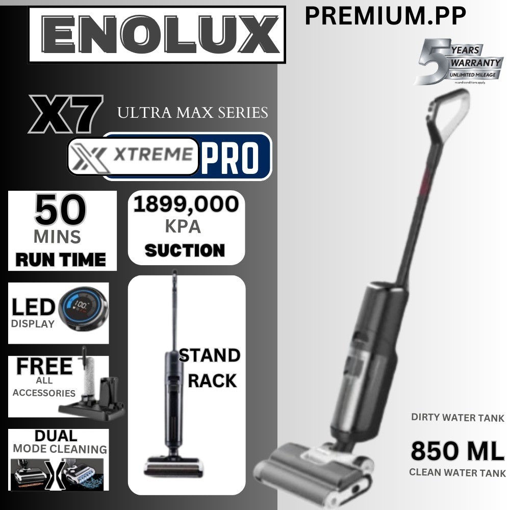 Enolux X7 ULTRA Cordless Wet And Dry Mop Vacuum Cleaner Smart Dual ...