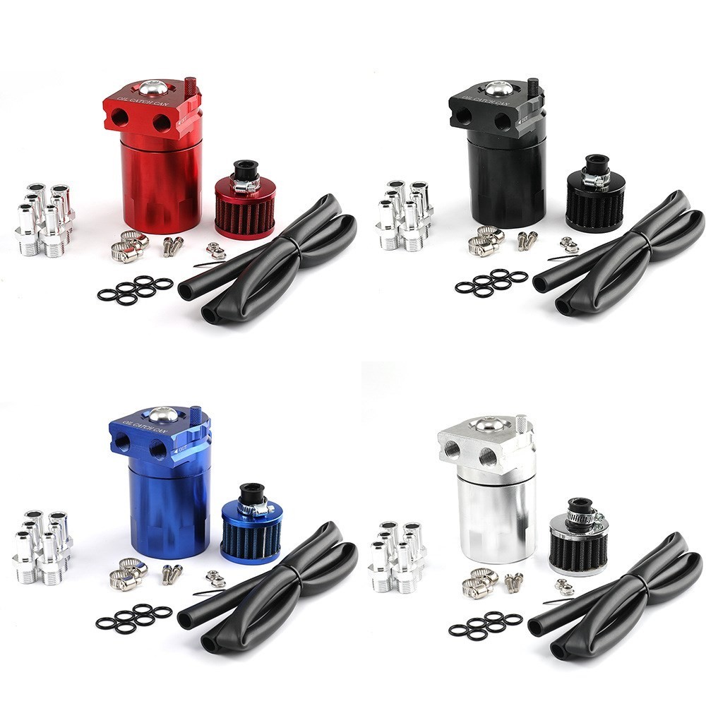 Universal Baffled Aluminum Oil Catch Can Reservoir Tank Oil Tank With ...