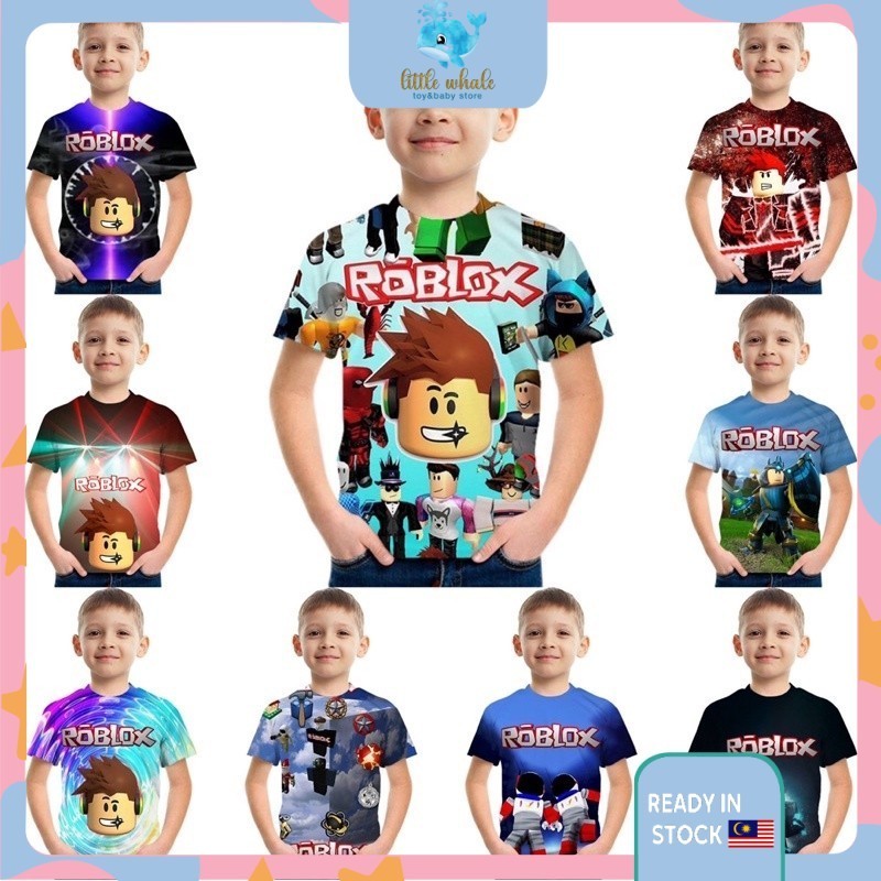 🐳Part 1-Roblox Boys T-shirt Kids Game 3D T-shirt Clothes Cartoon Unisex ...