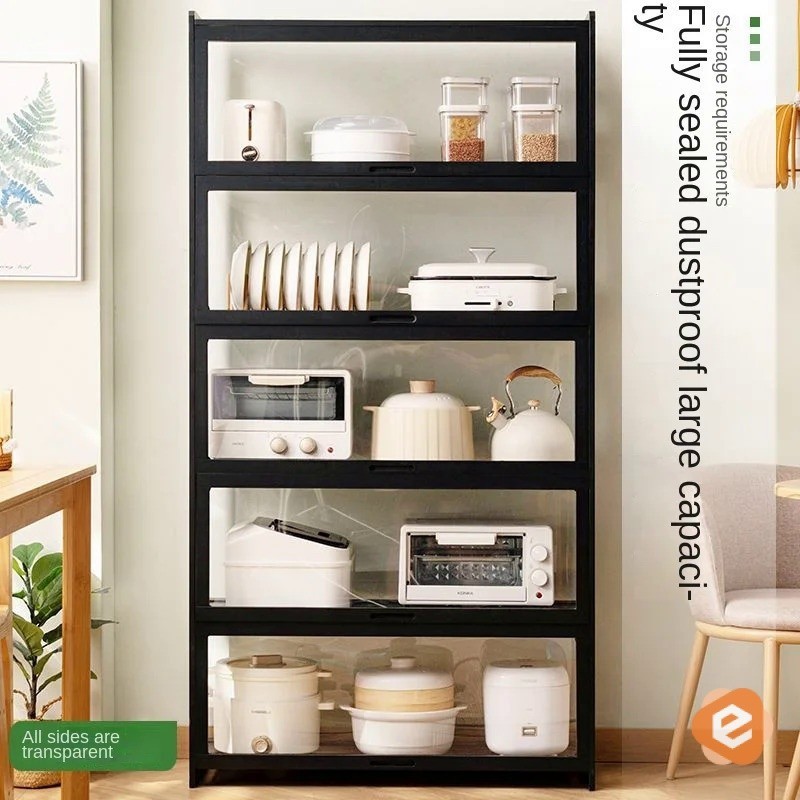Acrylic Display Cabinet Non-Glass Flip Transparent Door Kitchen Cabinet ...