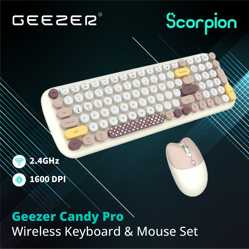 Geezer Candy Pro Bt 2 4ghz Dual Mode Wireless Keyboard And Mouse Combo Set Shopee Malaysia