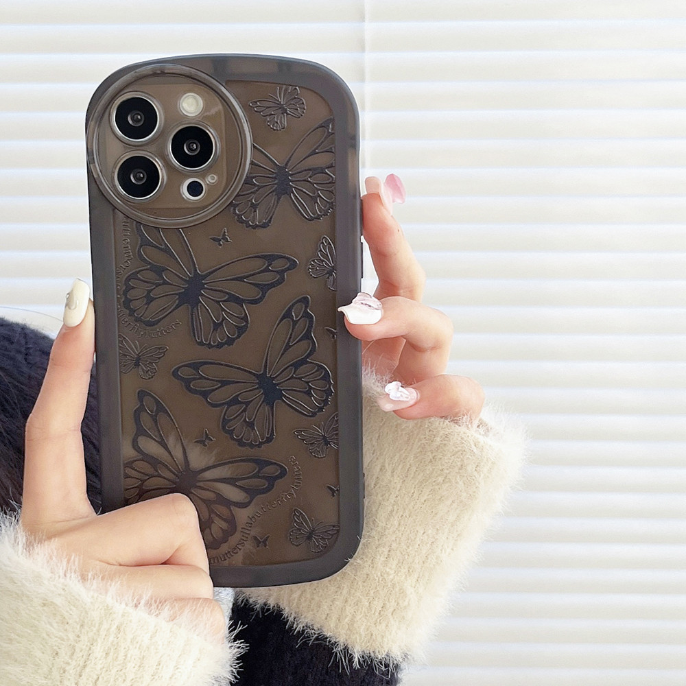 Premium sense Multi-black butterfly all-inclusive drop proof phone case ...