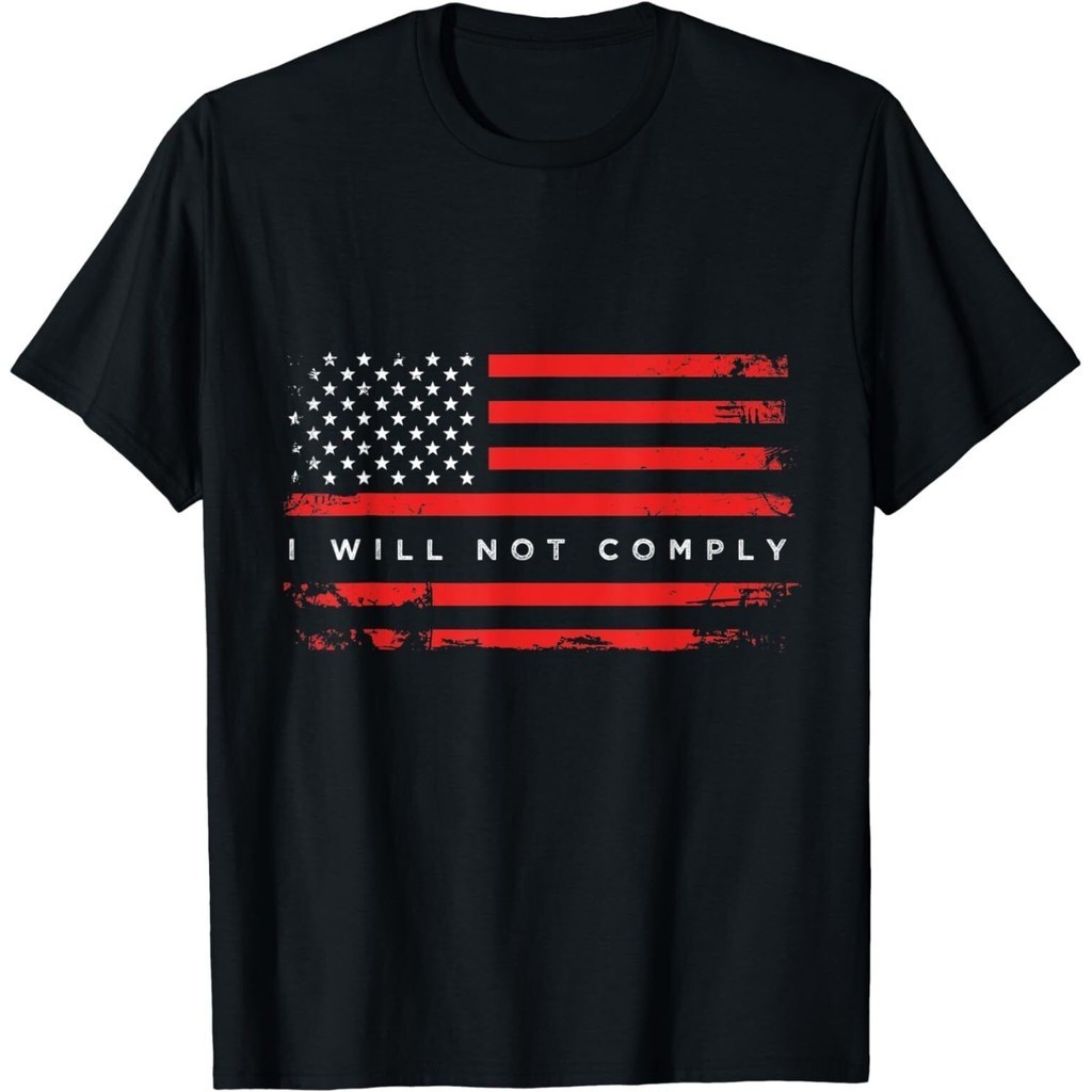 American Flag Medical Freedom I Will Not Comply No Mandates T-Shirt ...