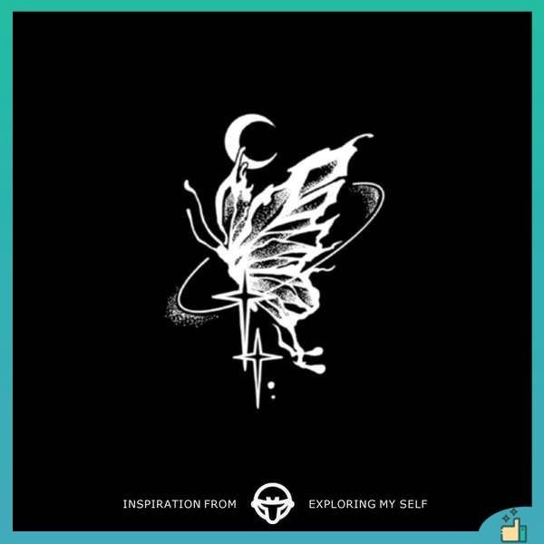 sticker inai inai putih sticker Berubah menjadi tarian rama-rama ...