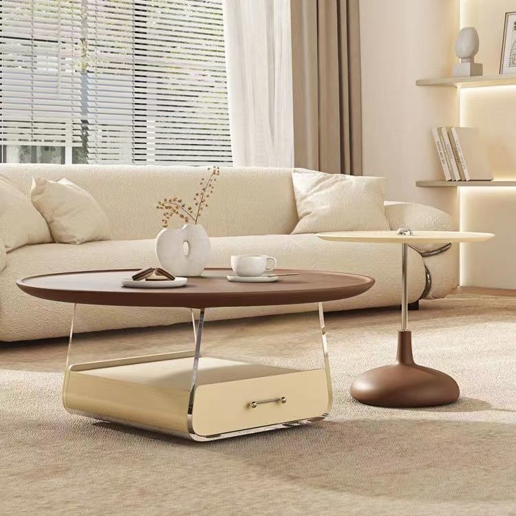 Meja kopi gaya krim Rudai, gabungan meja sisi, ruang tamu, stail ...