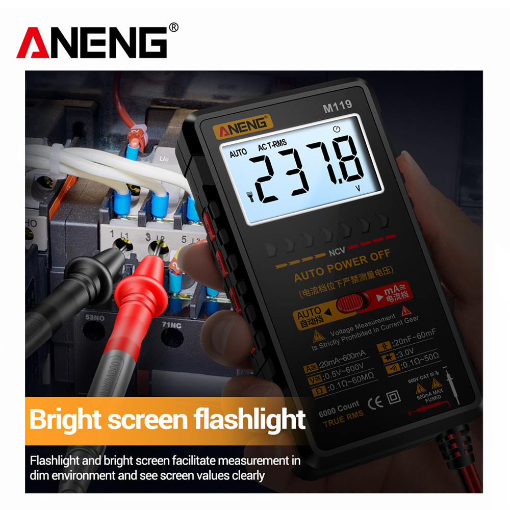 CHA Portable Multimetro Transistor 6000 Counts Multimeter Tools for Ohm ...