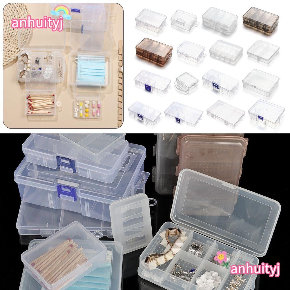 LANJ Transparent Storage Box Plastic Organizer Square Accessories ...