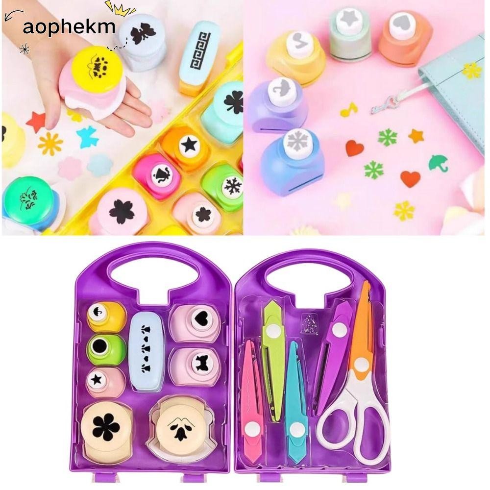 AOPHEKM DIY Puncher Craft Set, Manual Plastic Kids Craft Hole Punch ...