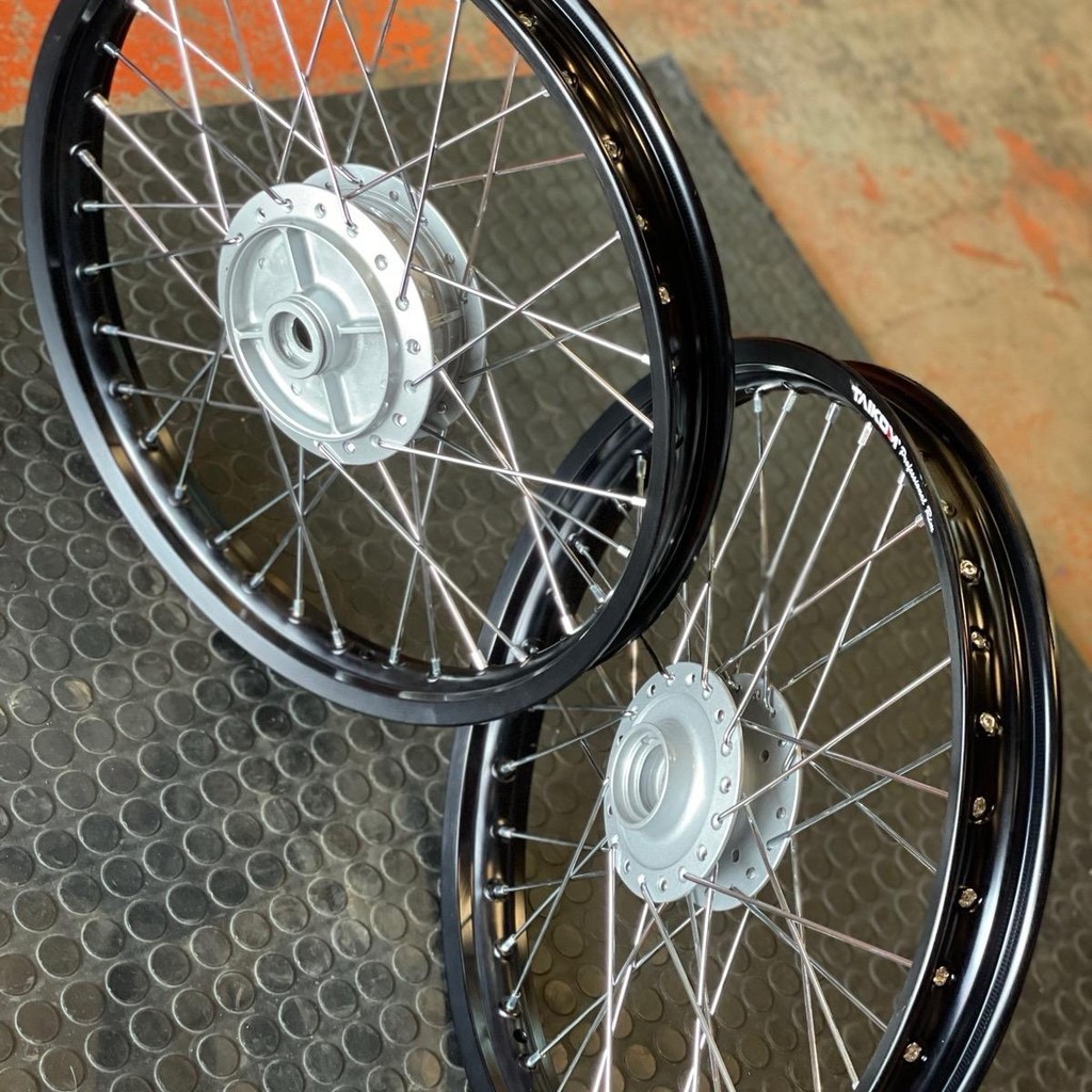 SET RIM ALLOY WAVE125 / WAVE100R 17 x 1.40 DEPAN BELAKANG SIAP STRING ...