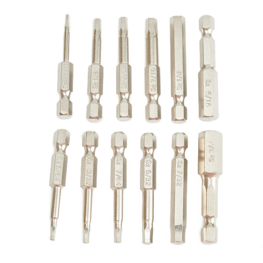 [BTSL] 12 Size Hex Key Allen Bit Set Quick Change Connect Impact Driver ...