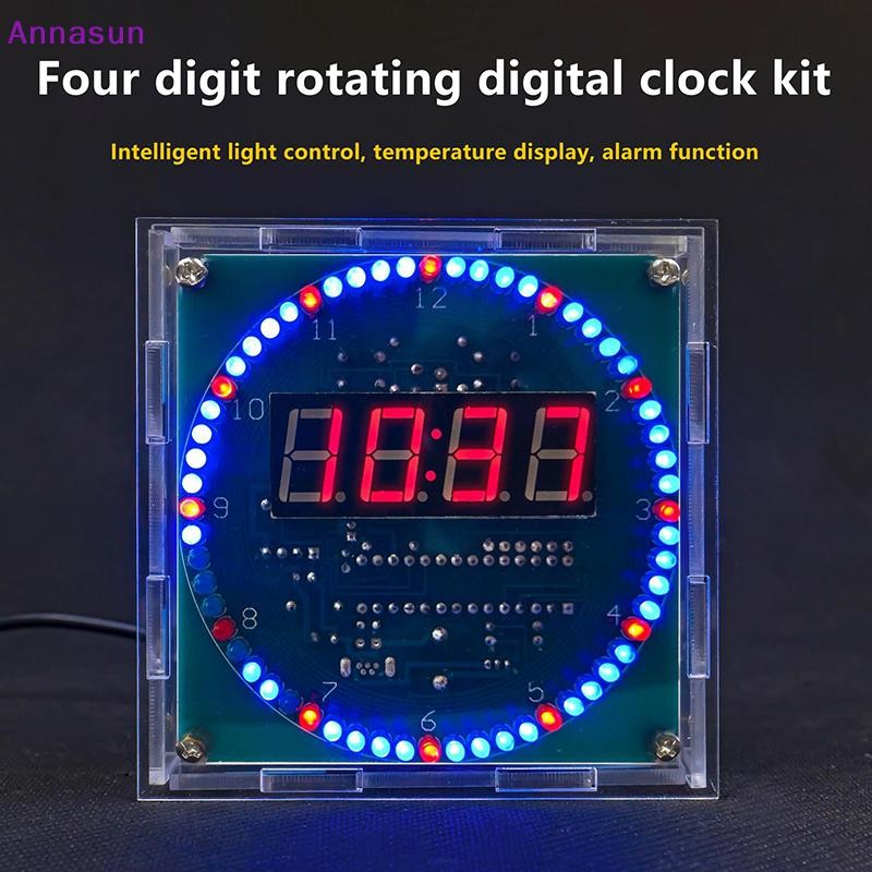 Annasun DIY Rotating Digital LED Display Module Alarm Electronic Digital Clock Kit 51 SCM ...