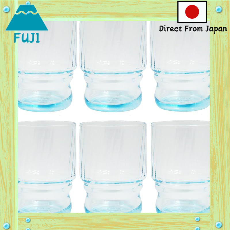 ADERIA Stacking Glass Blue 235ml with Reinforced Rim AX Denim, Set of 6, Made in Japan C-468 ...